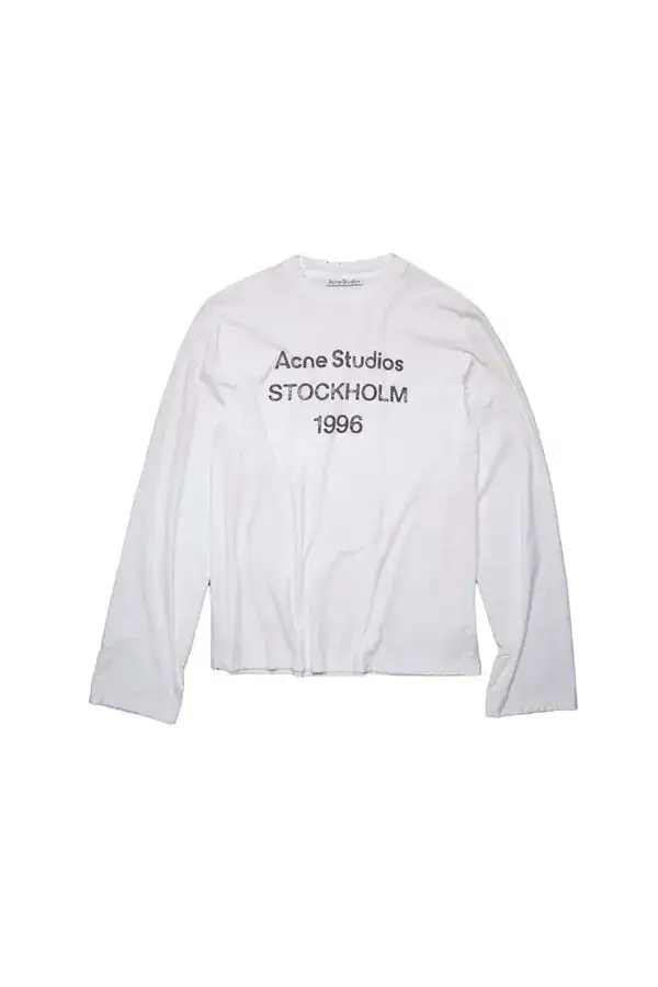 Acne Studios Logo Long-Sleeve T-Shirt - Dusty White | Editorialist